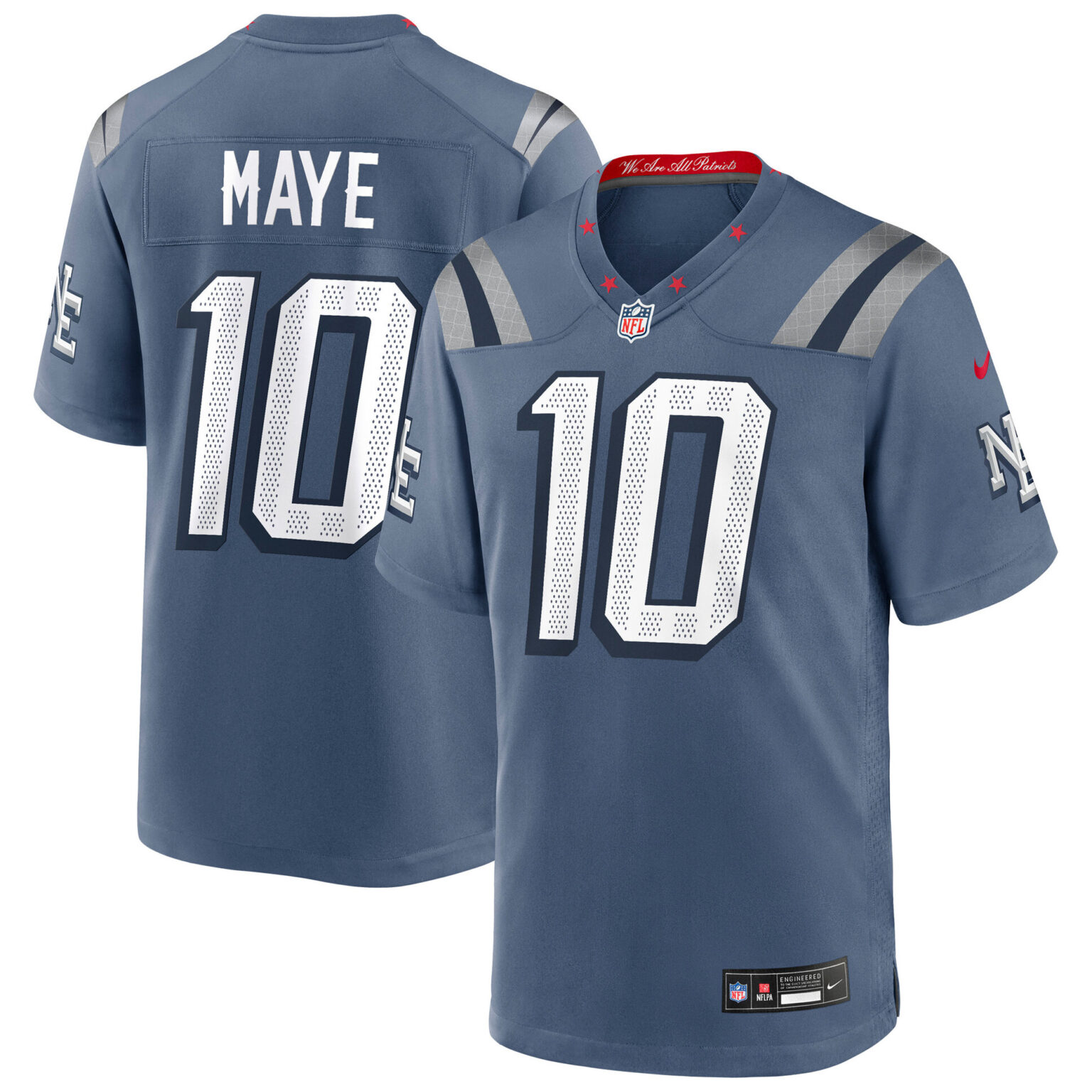 Drake Maye New England Patriots Storm Blue 2025 Rivalries Collection ...