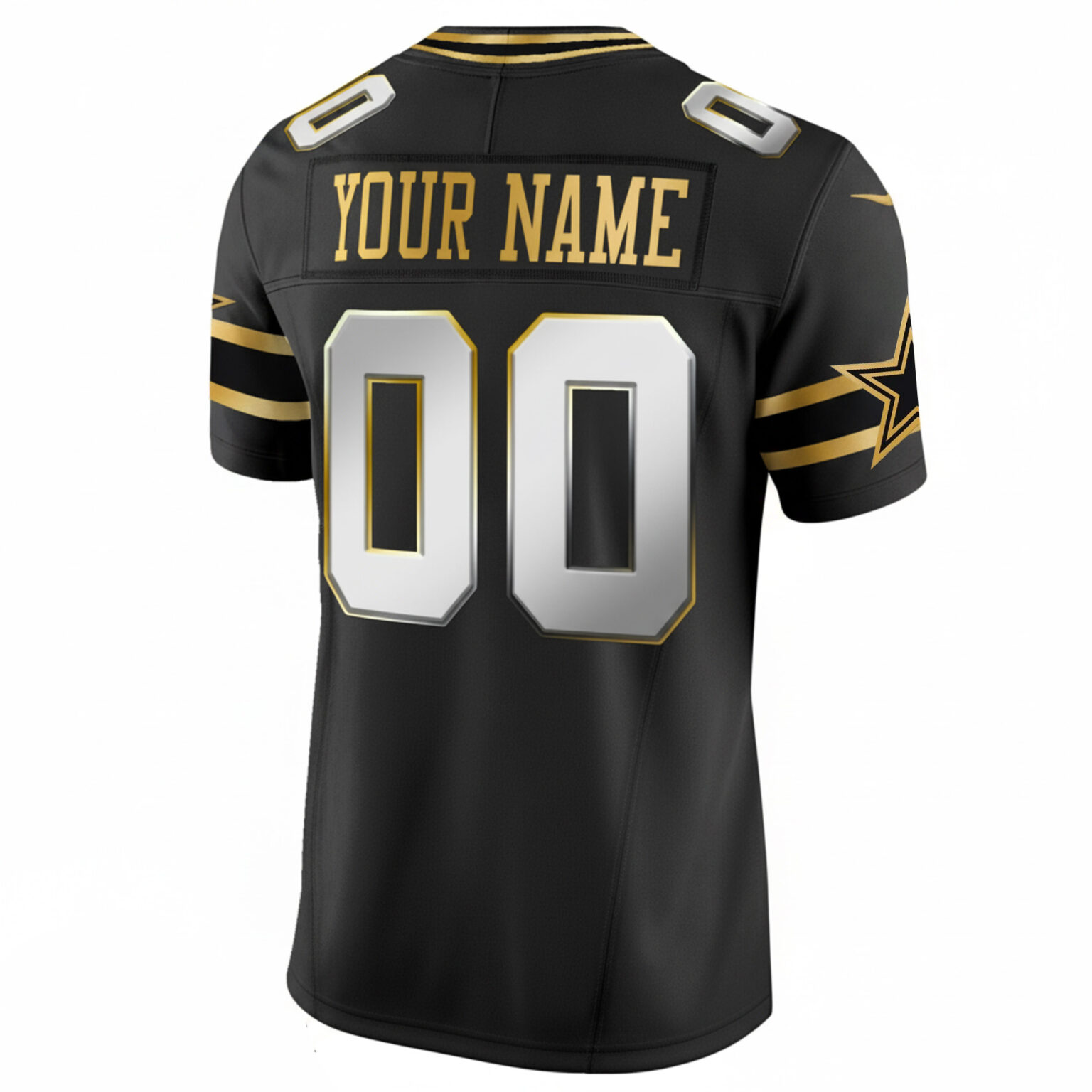 Custom Dallas Cowboys Est 1960 Texas Patch Black Gold Jersey