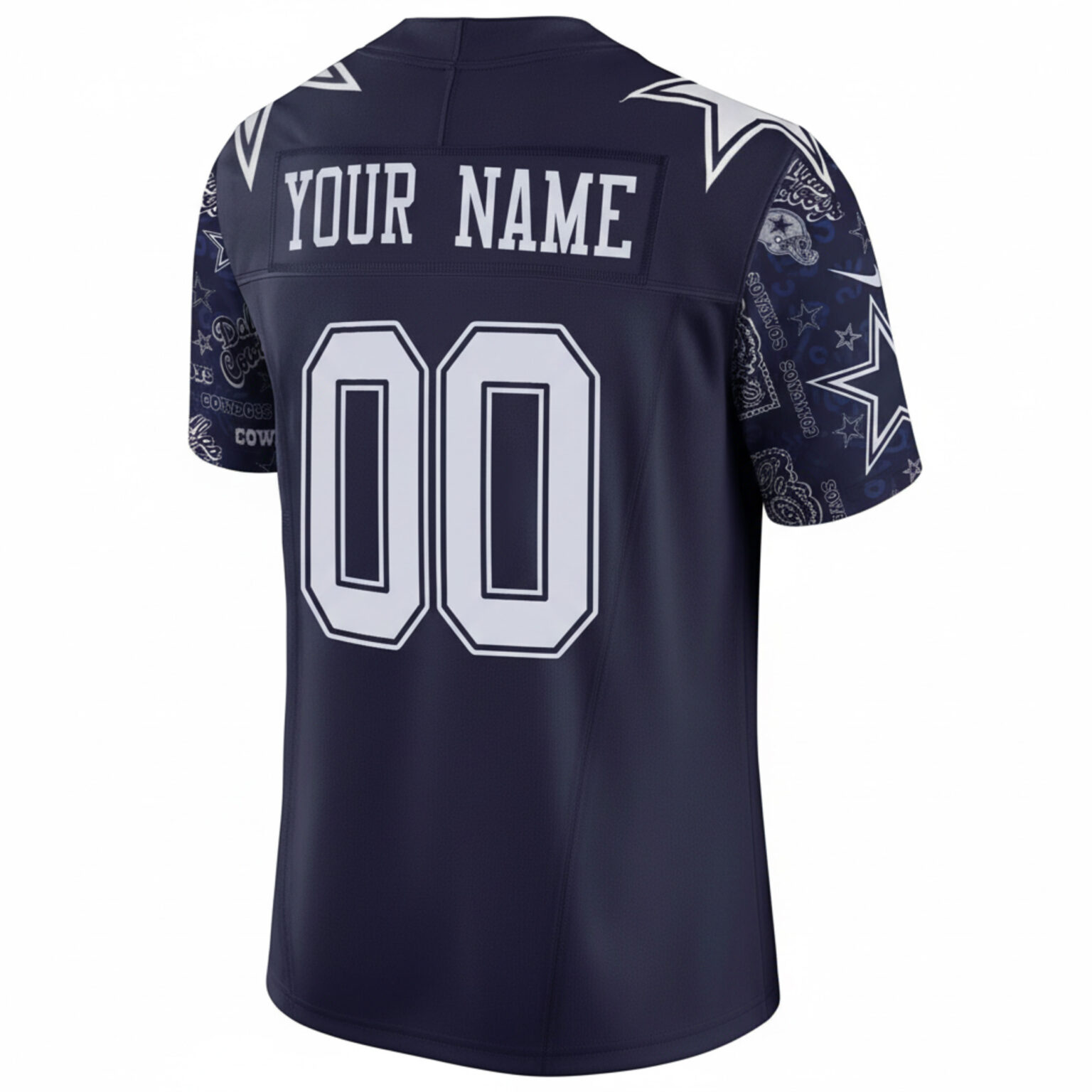 Custom Dallas Cowboys Pattern Navy Limited Jersey