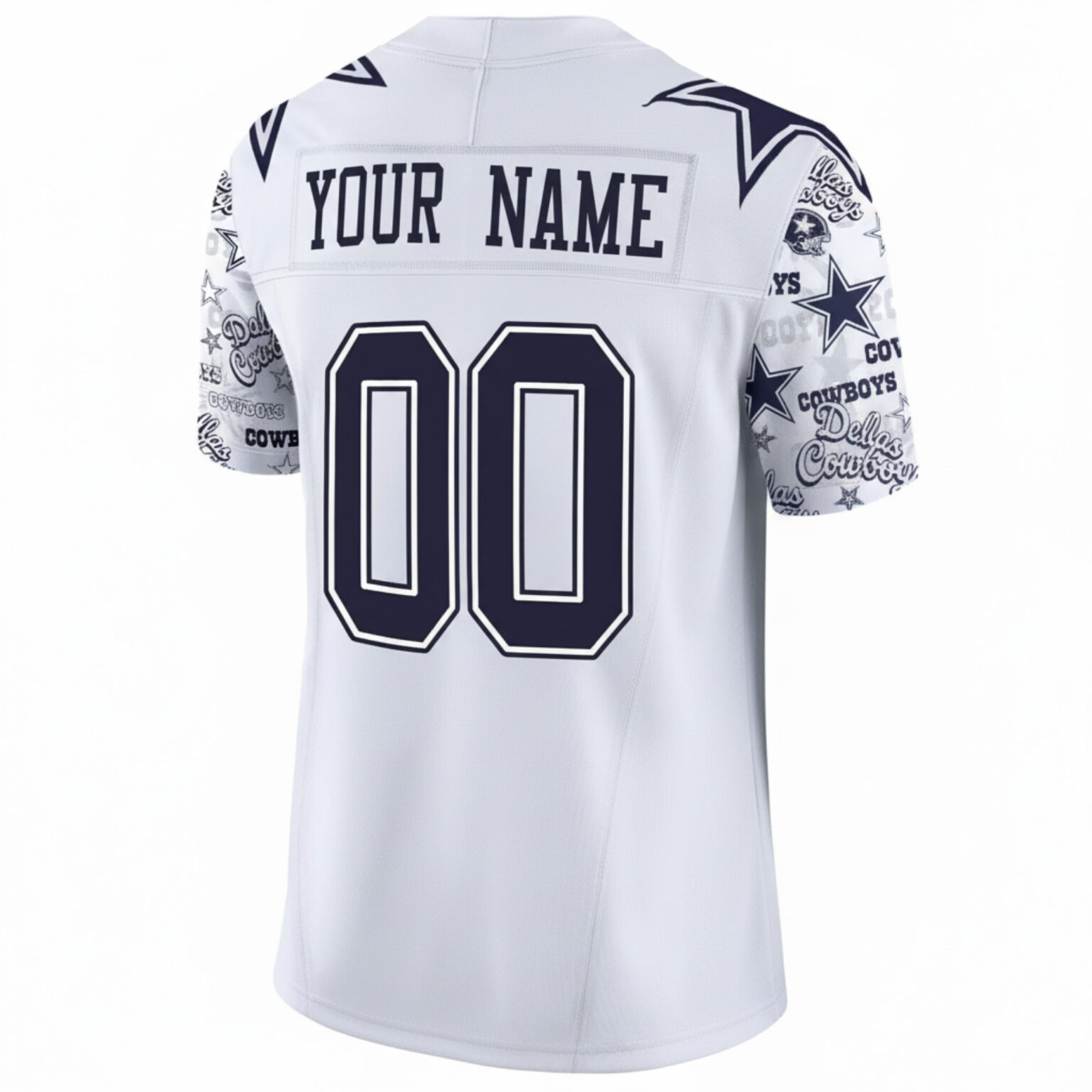 Custom Dallas Cowboys Pattern White Limited Jersey