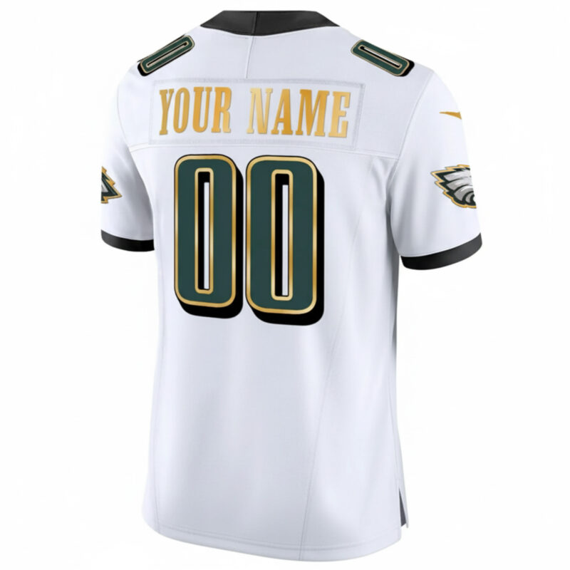 Custom Philadelphia Eagles 2025 NFC East Division Champions White Gold ...