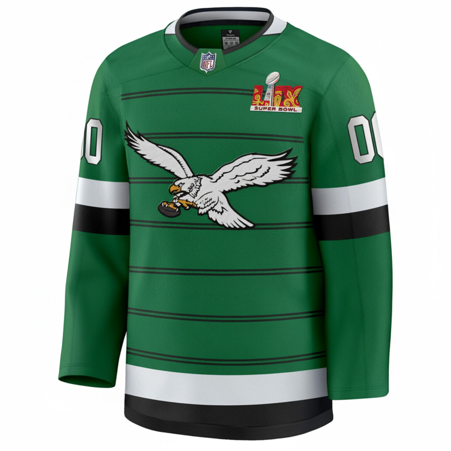 Custom Philadelphia Eagles Kelly Green Alternate Premium Hockey Jersey