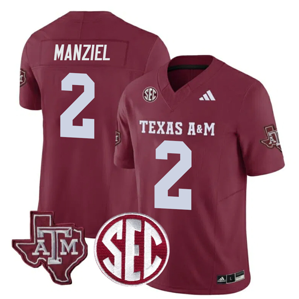 Johnny Manziel Texas A&M Aggies Football Maroon Home Jersey w/ SEC Patch