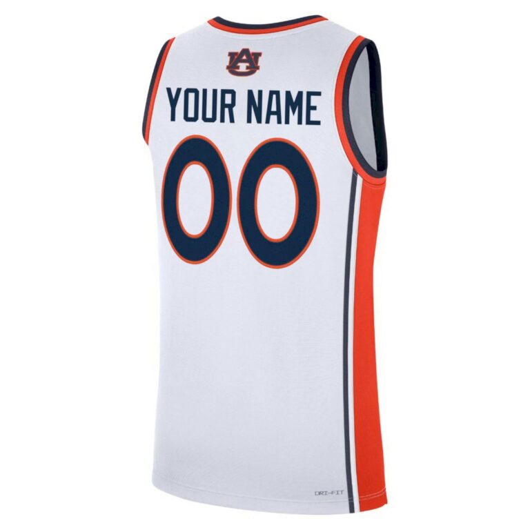 Custom Auburn Tigers Basketball 2025/26 White Home Jersey